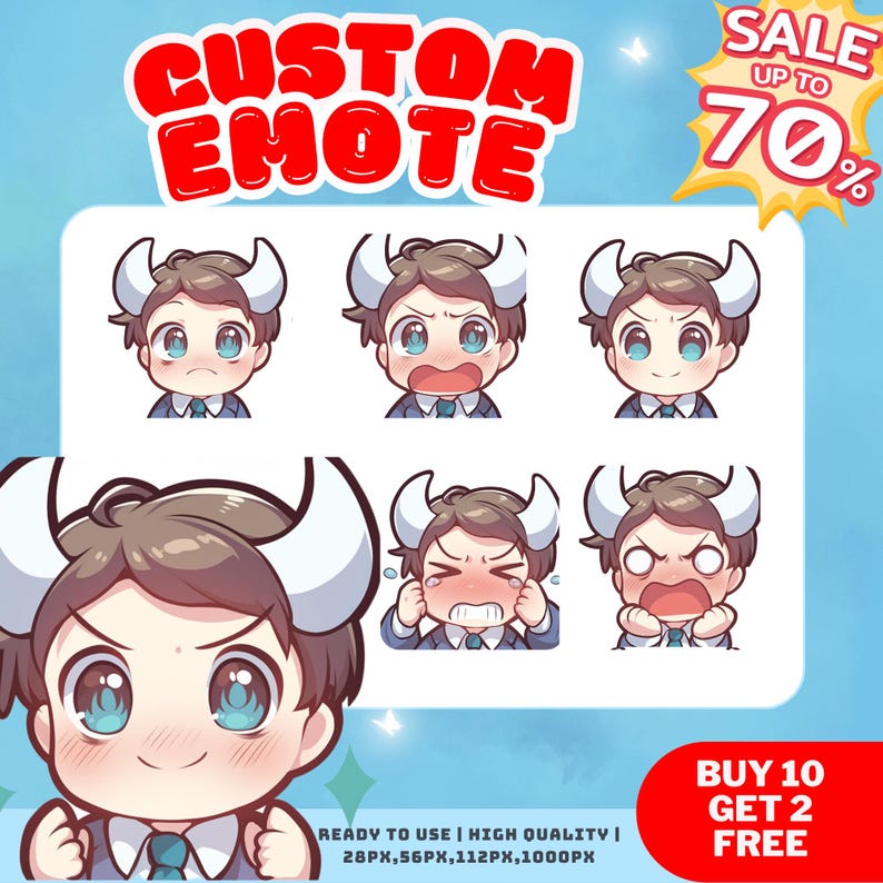 Twitch Emote Custom Emote Kick Emote Vtuber Emote Chibi Emote Discord ...