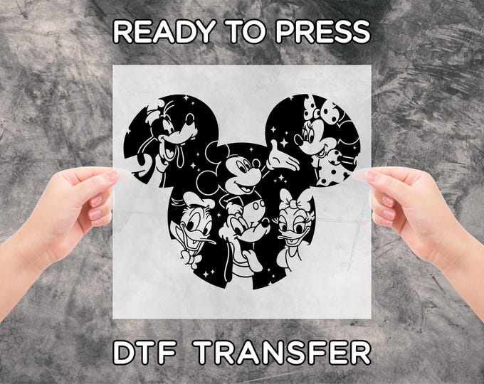 Mickey Mouse Characters Ready to Press, Mickey Mouse DTF Transfers ...