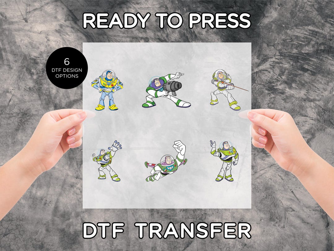 Toy Story Ready to Press DTF, Buzz Lightyear Dtf Print Transfer, 6 ...