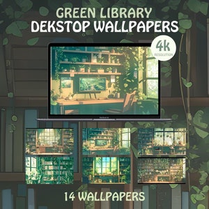 Green Library 4k Wallpaper Lofi Wallpapers Cat Wallpaper Anime ...