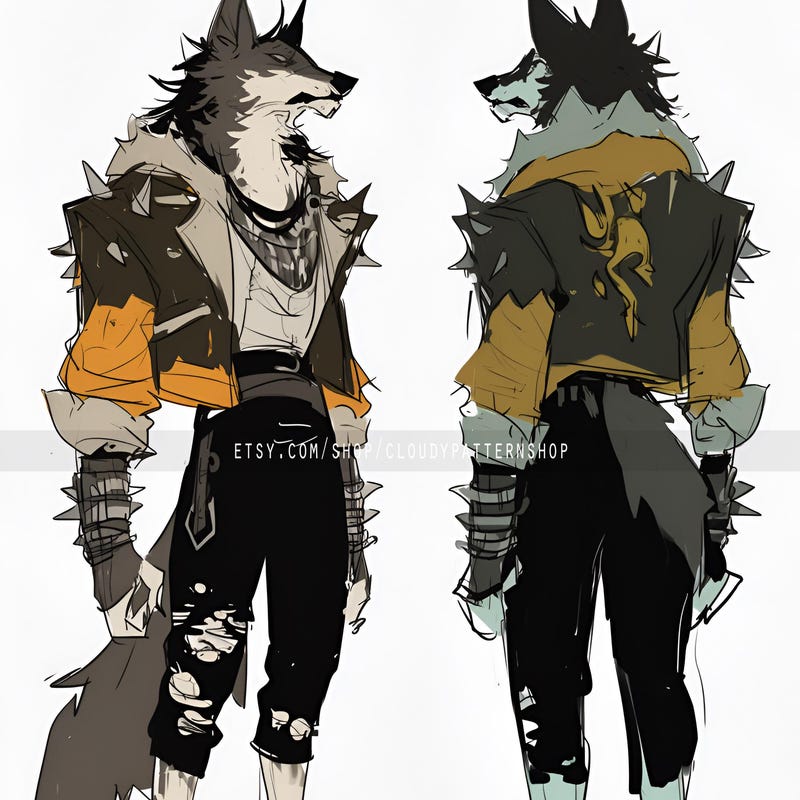 Brown Wolf Fursona Adopt - Etsy