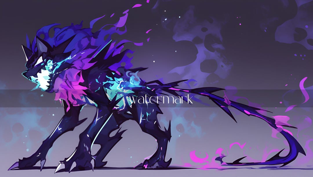 Adoptable | Neon Flame Monster, Original Adopt, Fursona, Character for ...
