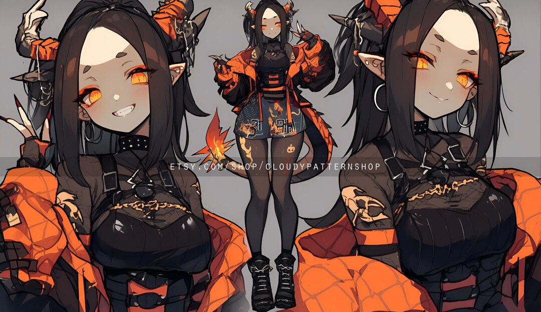 Adoptable | Orange Horned Anthro, Original Adopt, Fursona, Character ...
