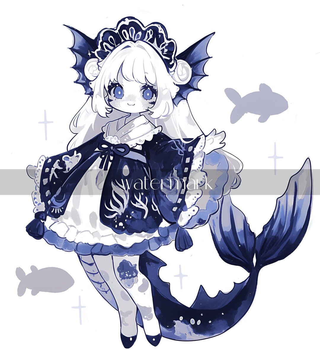 Adoptable Cute Maid Mermaid, Original Adopt, Character for Roleplaying ...