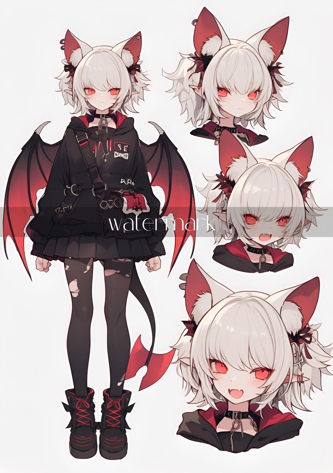 Adoptable | Red Vampire Bat, Original Adopt, Fursona, Character for ...