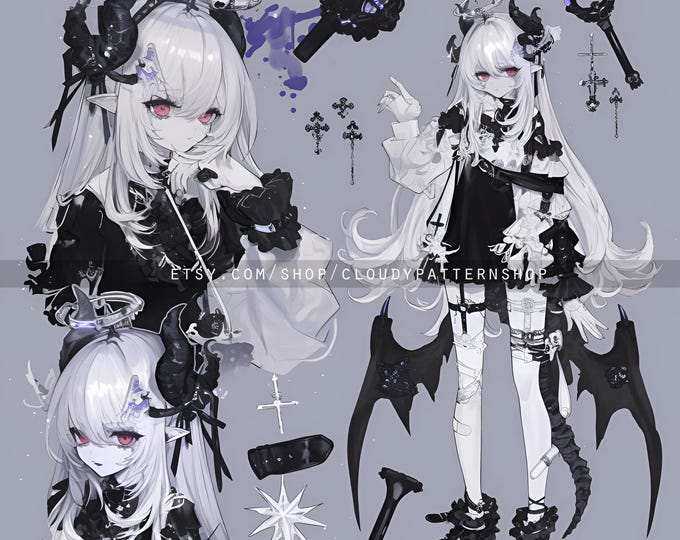 Adoptable | Gothic Vampire Anthro, Original Adopt, Fursona, Character ...