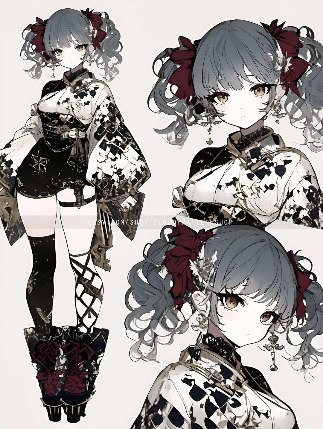 Adoptable | Gothic Flower Anthro, Original Adopt, Fursona, Character ...