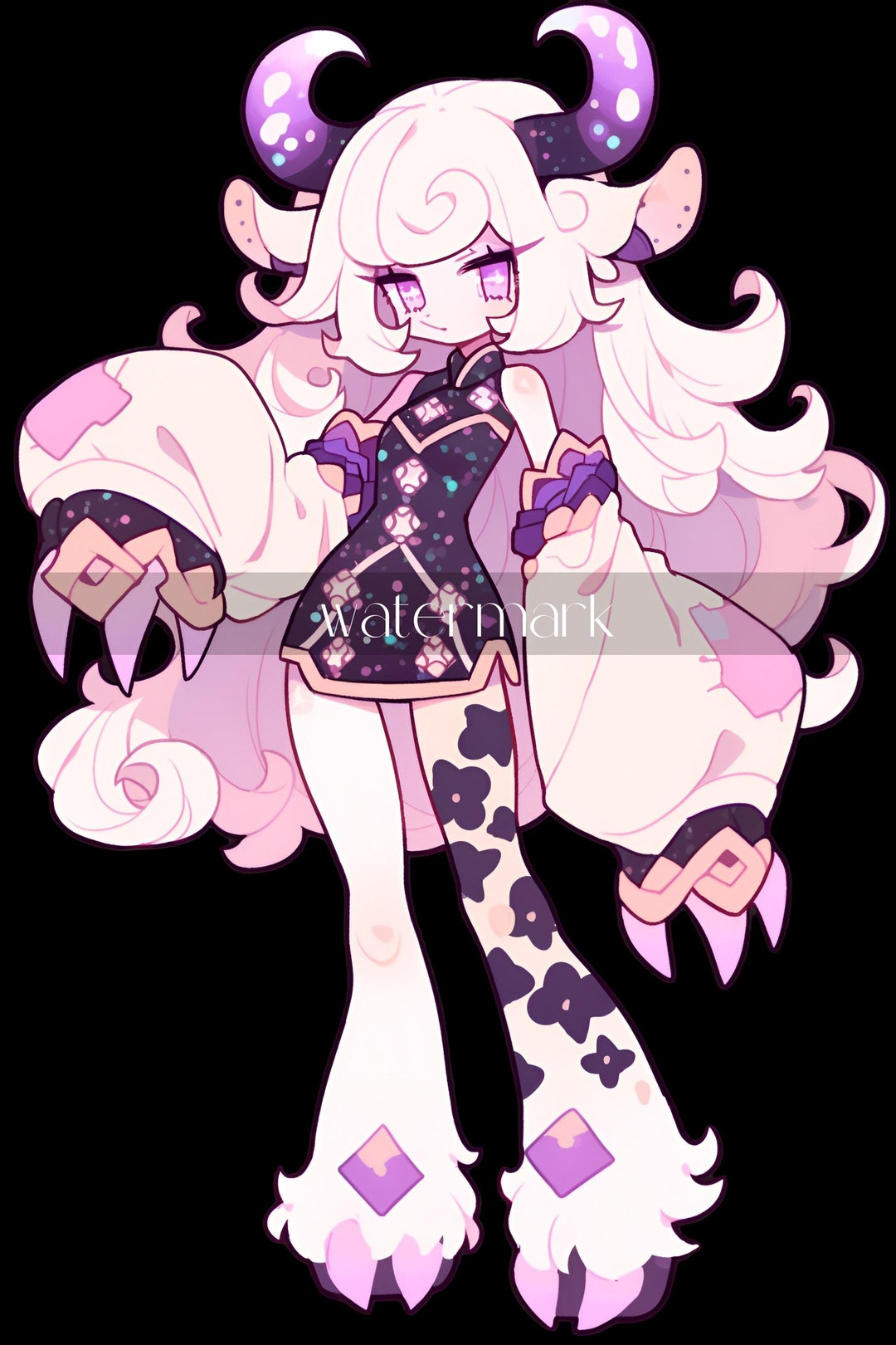 Adoptable Fluffy Cow Furry, Original Adopt, Character for Roleplaying ...