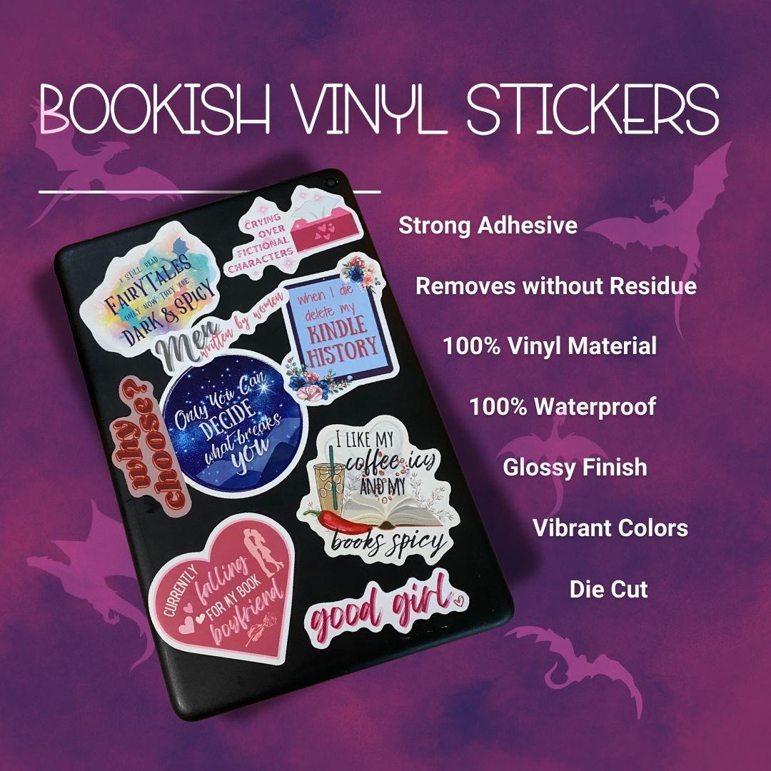 50 Bookish Vinyl Stickers | Spicy Romance Booktok Aesthetic Pack ...