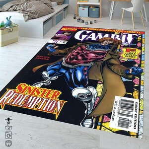 X-men Gambit Rug, Retro Comic Book Cover Carpet - Etsy