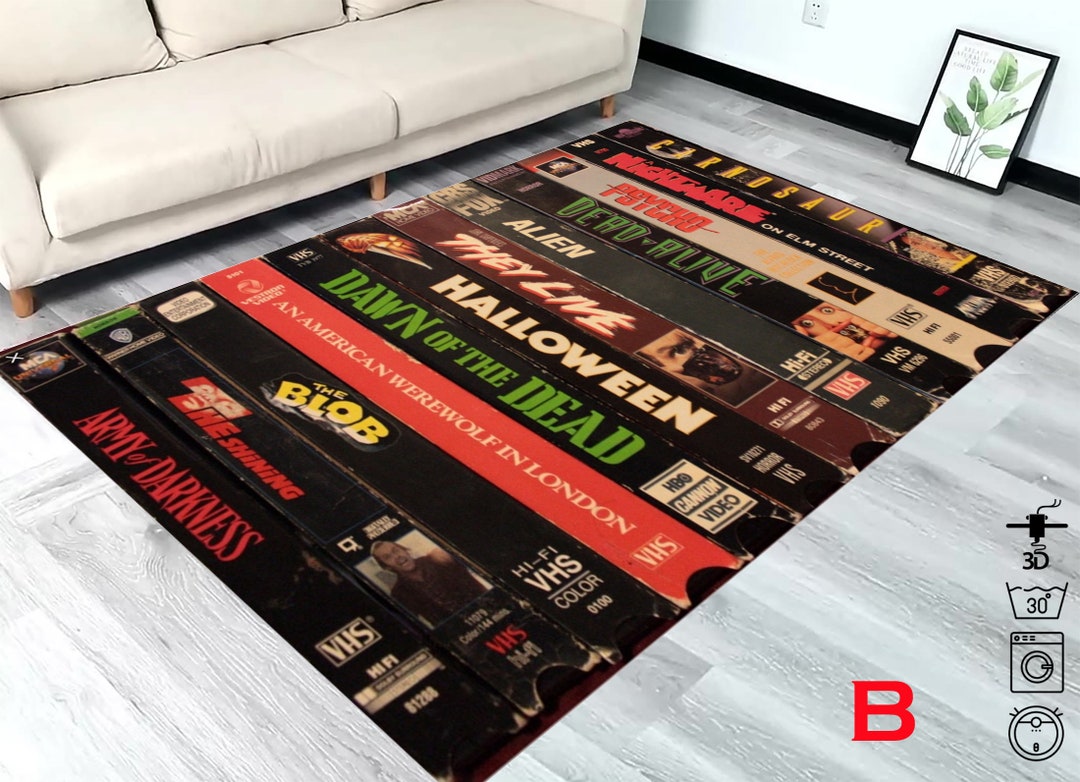 VHS Rug, Horror Rug, VHS Cover,retro Cover Rug, Fear Rug,movie Room Rug ...
