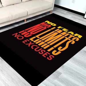 Daily Sports Exercise Patterned Rug, Gym Club ,train Hard Gym Rug ...