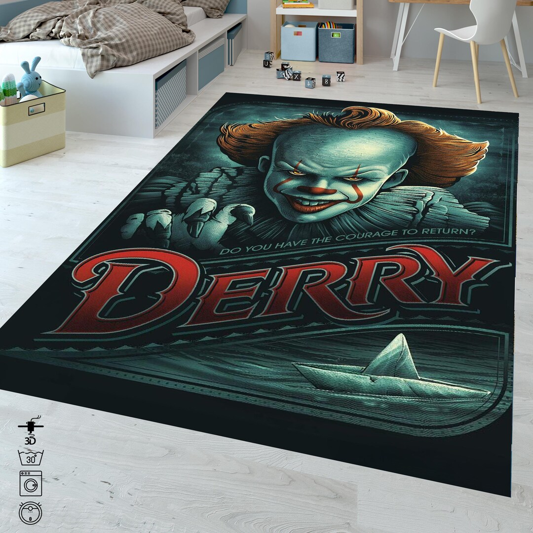 Pennywise Rug,horror Movies Rug,derry Horror Rug,halloween Rug, Street ...