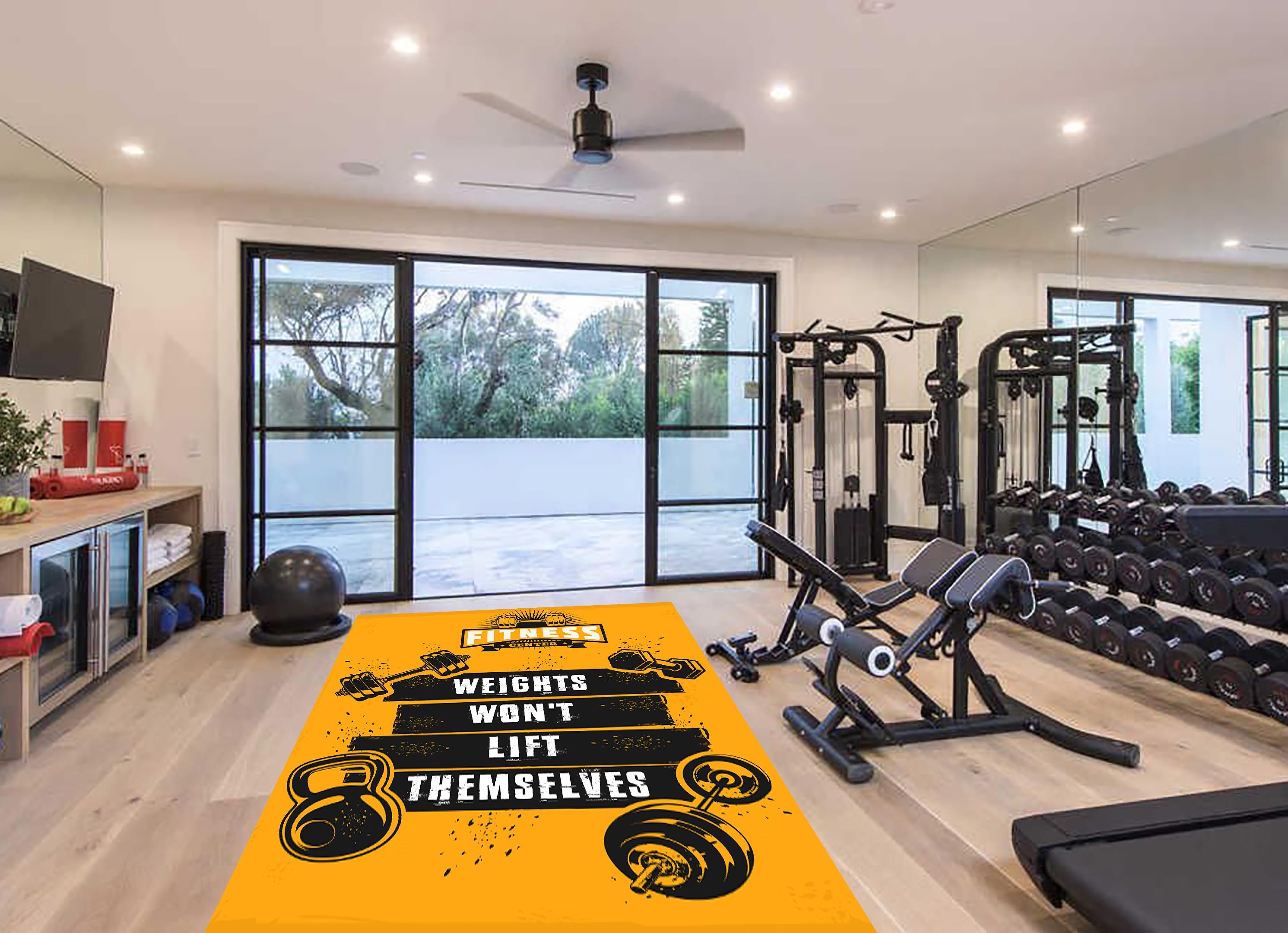 Gym Rug: Bodybuilding Fitness Patterned Carpet, Custom Made - Etsy