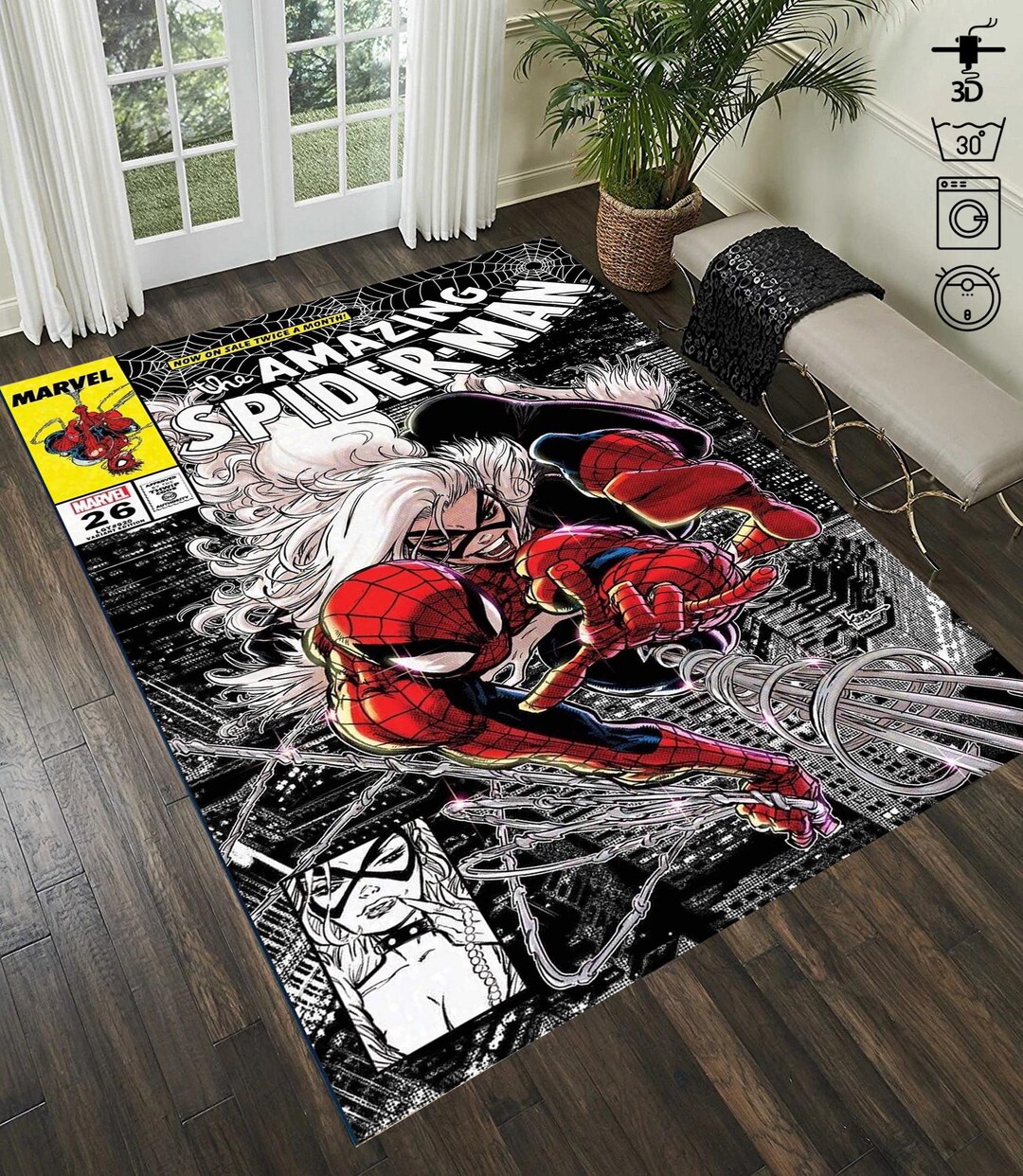 Comic Rug,spiderman,spiderman Magazine Cover Rug, Amazing Spider-man ...