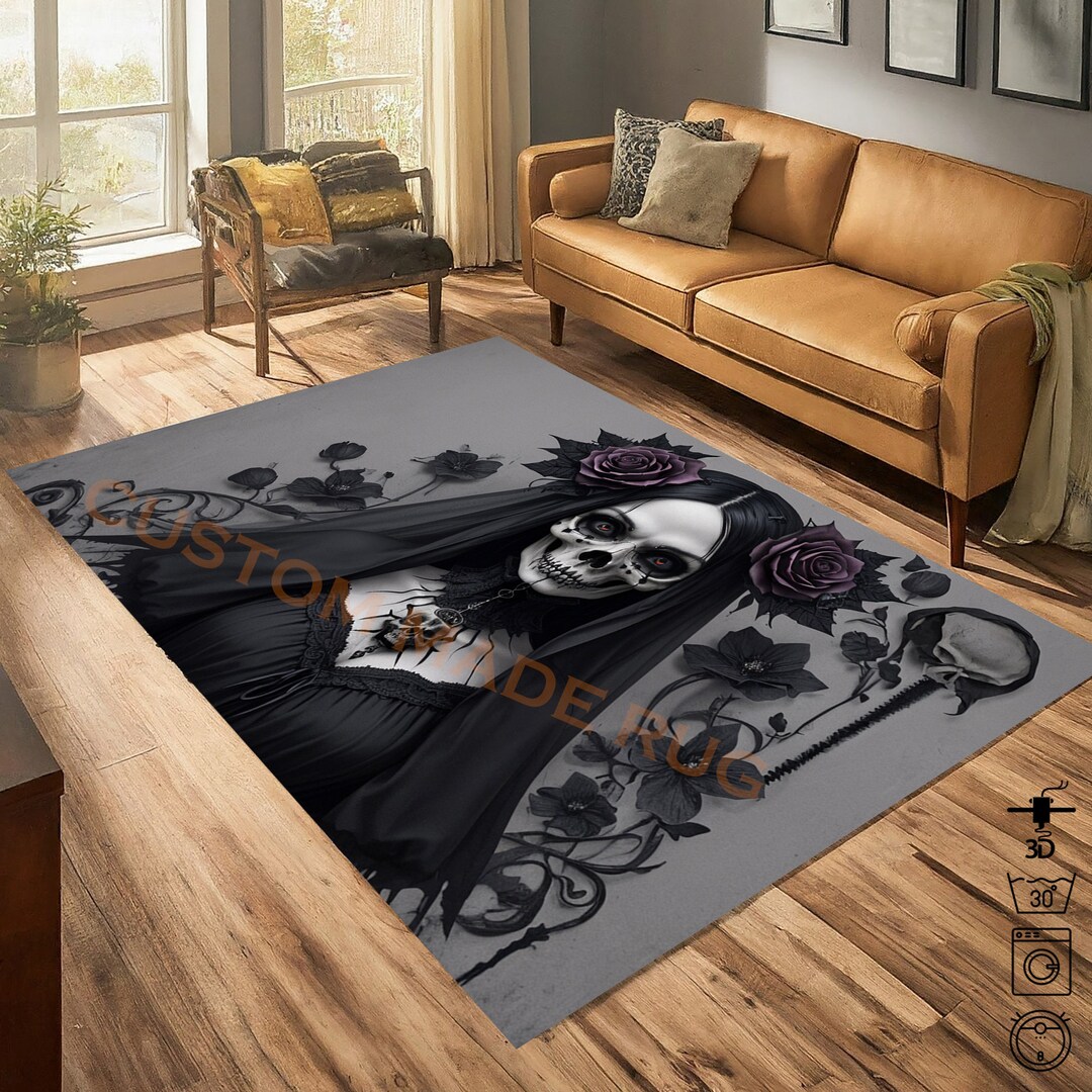 The Day of Death, Sugar Skull Rug, Skull Rug, Gothic Art Carpet,vampire ...