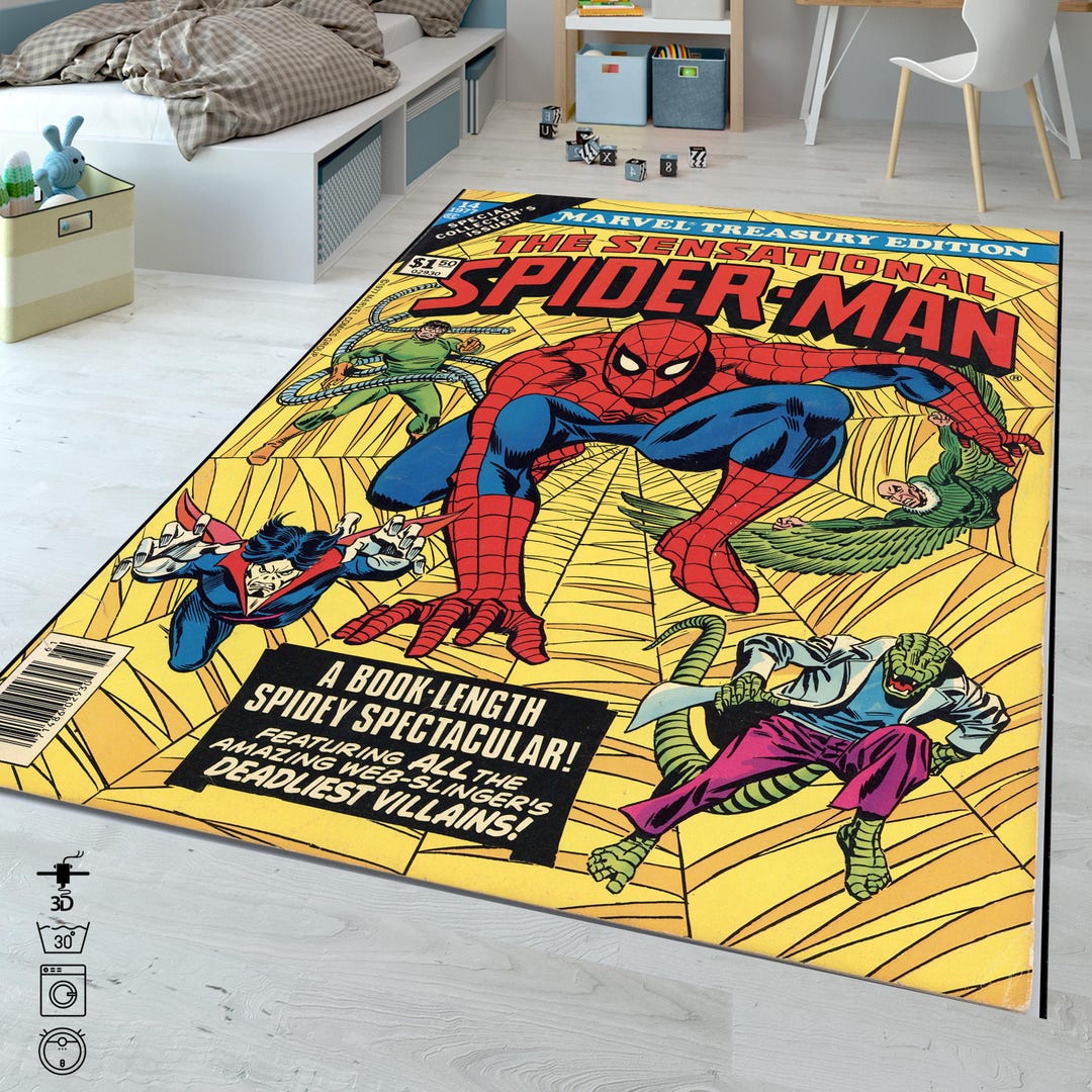 Spiderman Magazine Cover Rug,spider-man Rug, Comic Rug, the Amazing ...