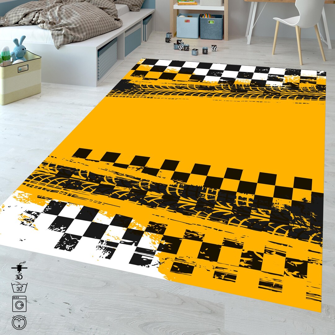 Race Track Rug: Kids Room Decor, Car Racing Play Mat - Etsy