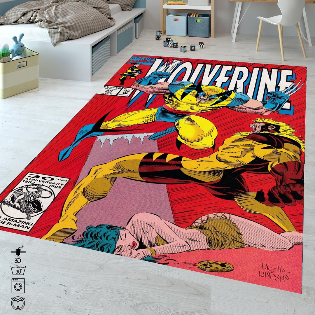 Wolverine Rug: Retro X-men Comic Book Cover - Etsy