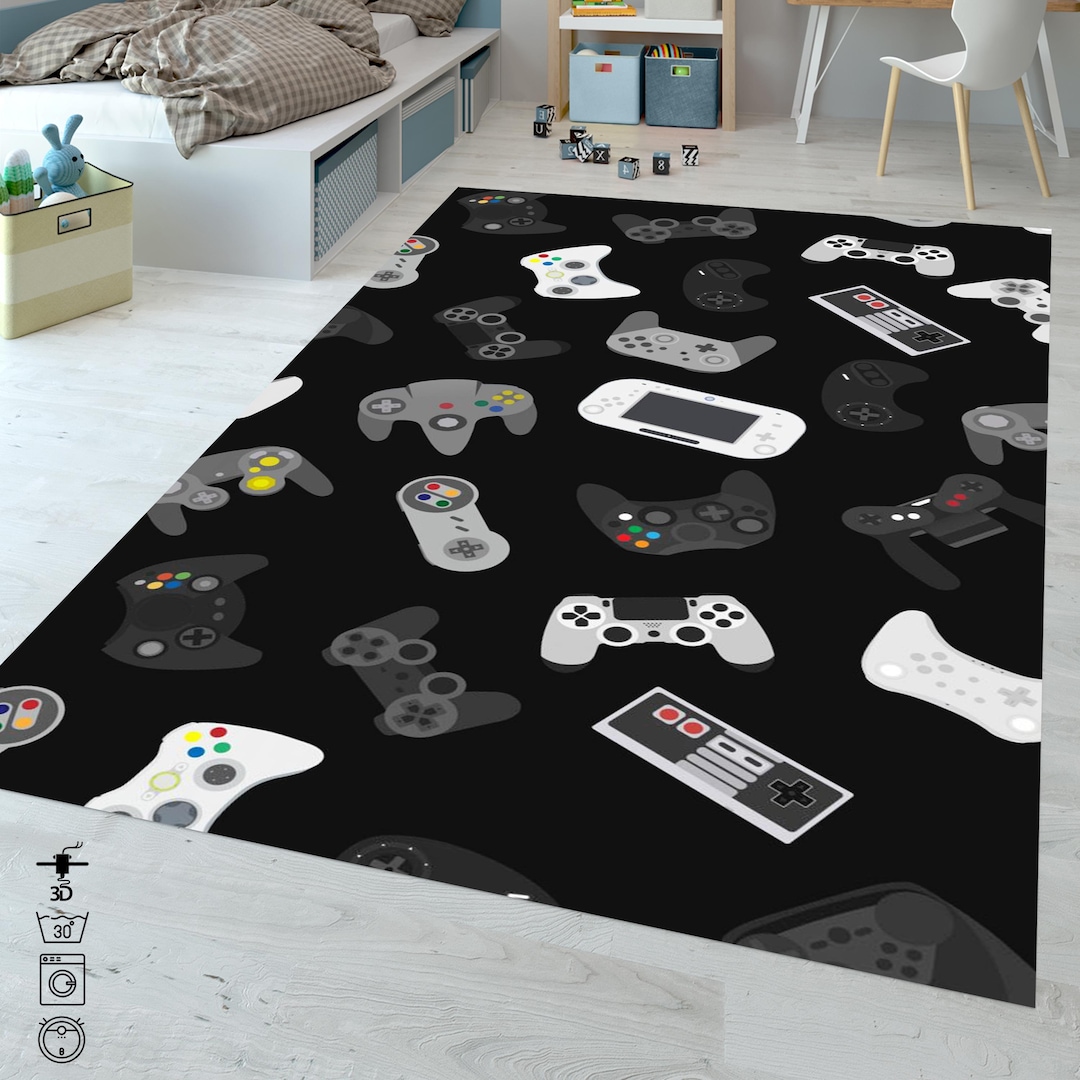 Retro Game Rug: Arcade Patterned Gamer Room Decor - Etsy