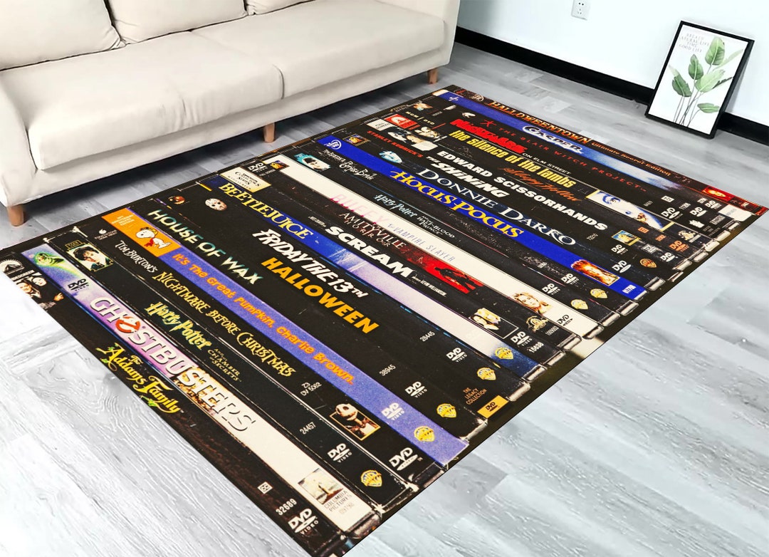 Vhs Rug,horror Themed,movie Room Rug,classic Horror Movies Decor ...
