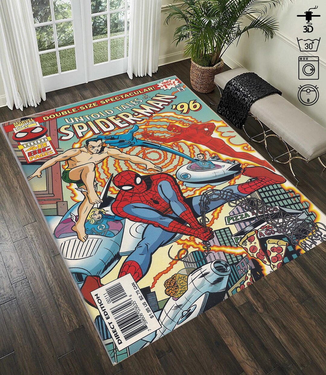 Spiderman Magazine Cover Rug, Amazing Spider-man Rug,comic Rug ...