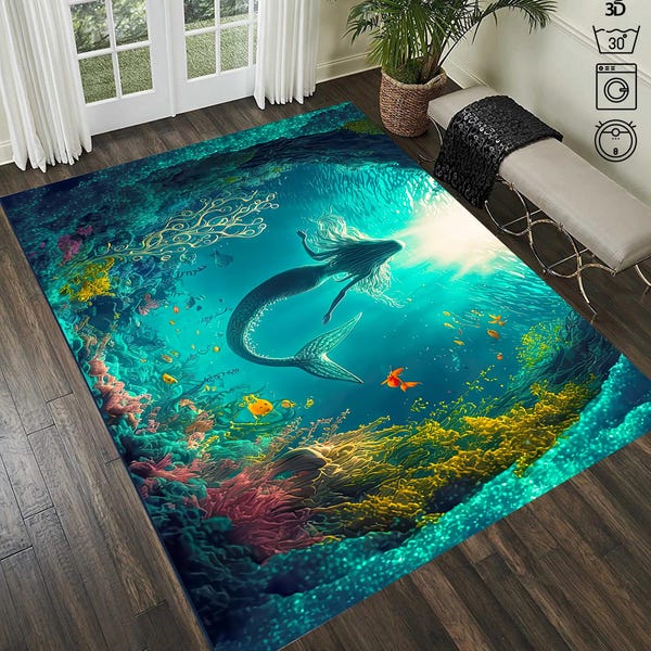 Mermaid Area Rug - Etsy