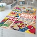 Retro Comic Book Area Rug: Super Hero Cartoon Design - Etsy