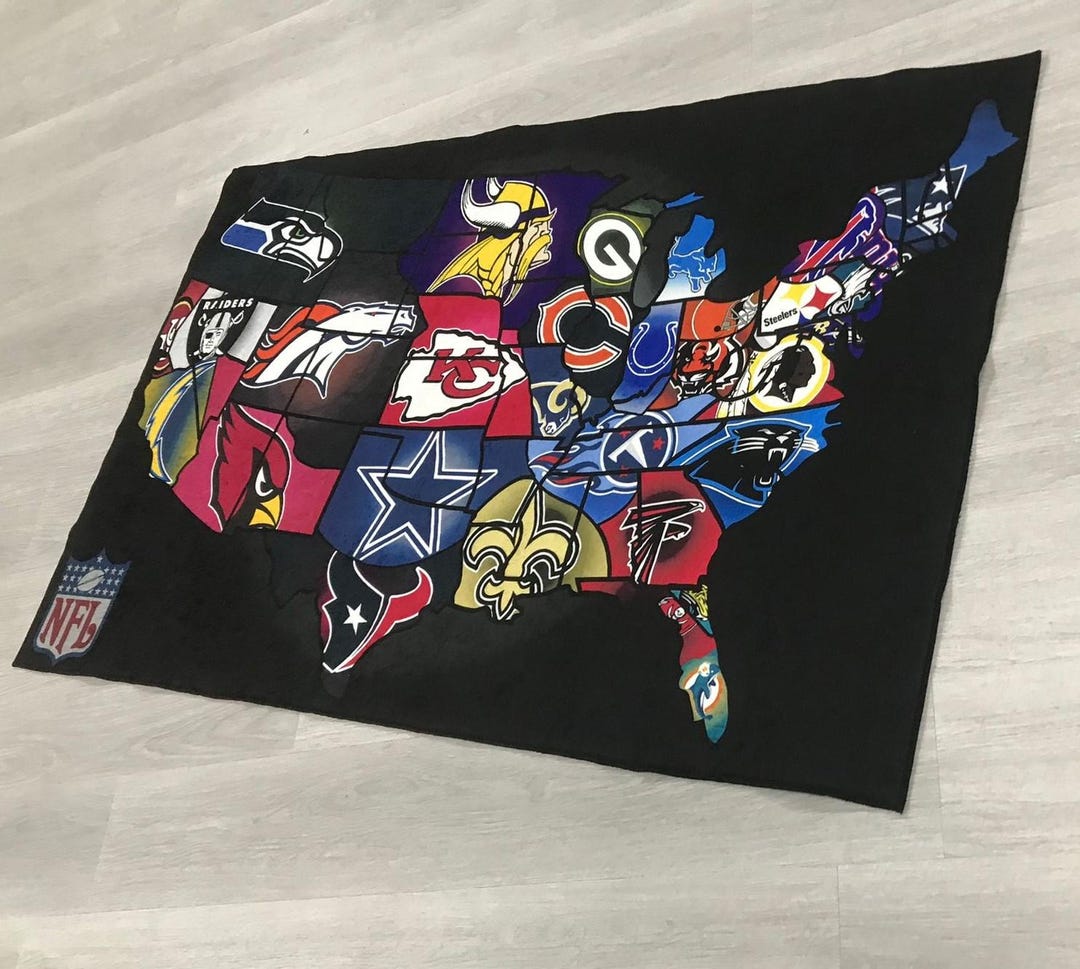 American Football Team Logos Area Rug: Sports Fan Decor - Etsy