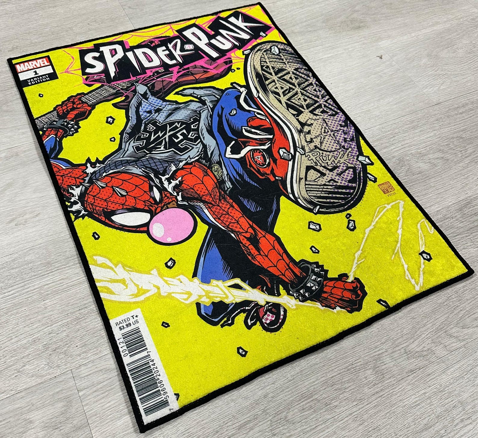 Spider-punk Rug: Punk Rock Comic Art Decor - Etsy
