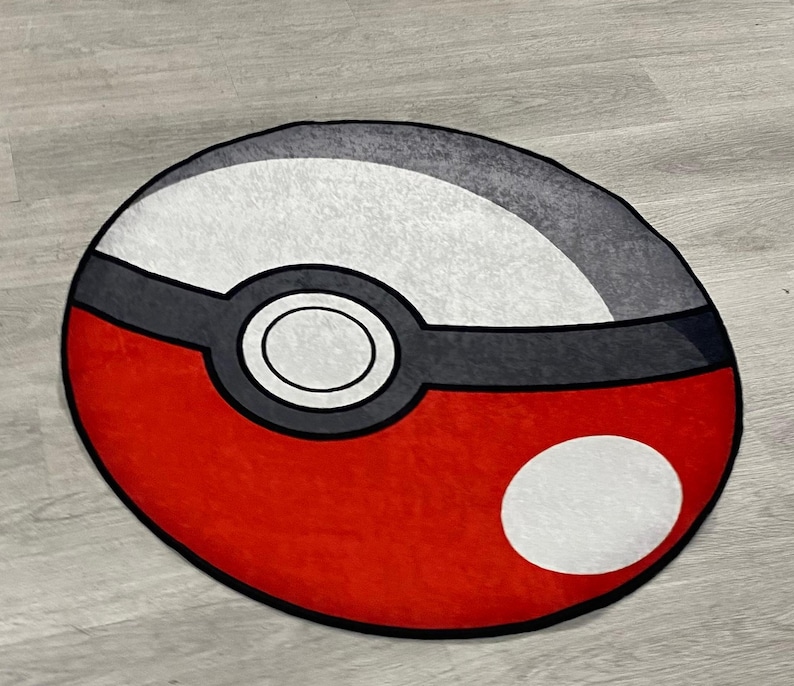 Pokeball Rug: Anime Room Decor, Anime Fan Gift - Etsy