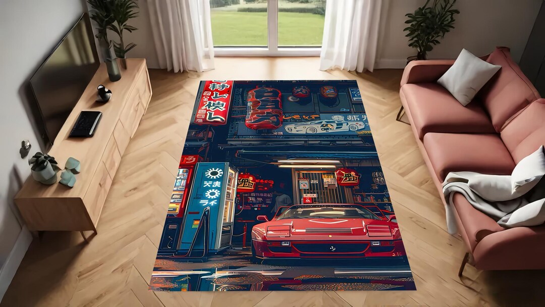 Dark City Rug,hong Kong City, Anime Rug, Racing Car Rug, Aesthetic Rug ...