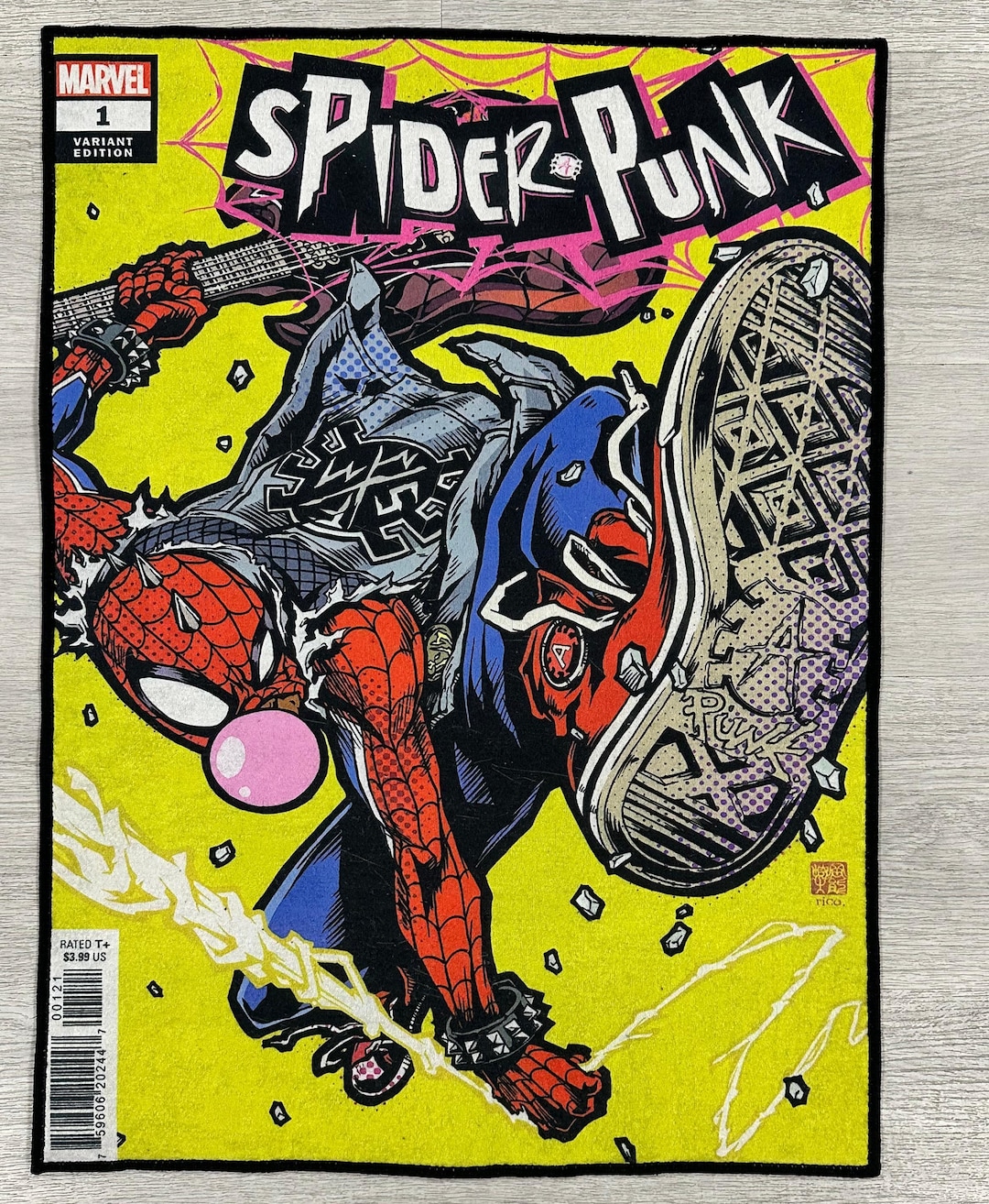 Spider-punk Rug: Punk Rock Comic Art Decor - Etsy