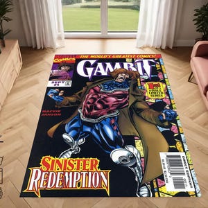 X-men Gambit Rug, Retro Comic Book Cover Carpet - Etsy