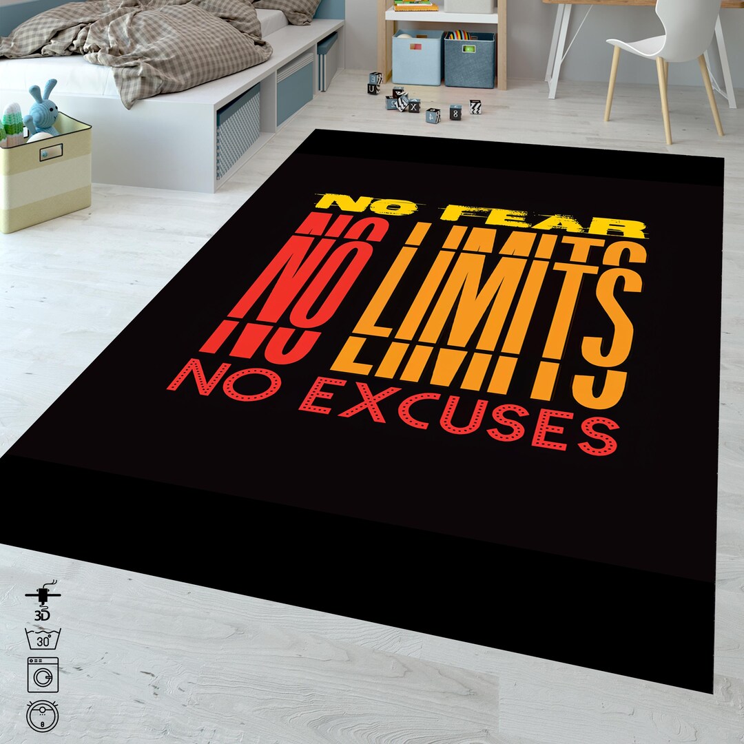 Daily Sports Exercise Patterned Rug, Gym Club ,train Hard Gym Rug ...