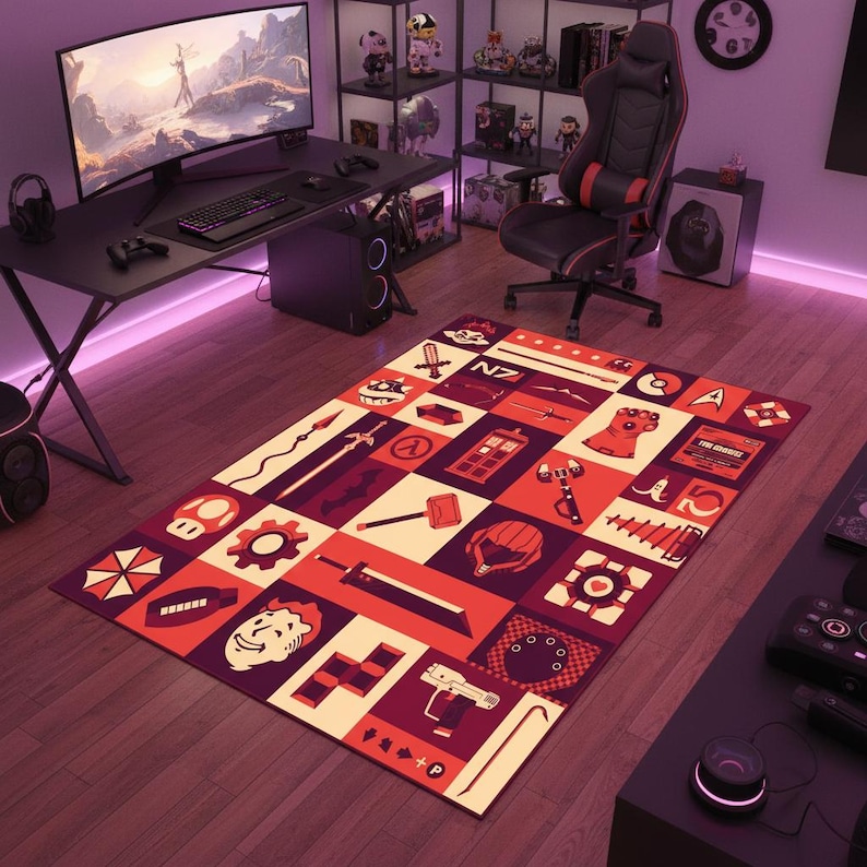 Video Game Addict, Gamer Rug, Retro Games, Game Junkie Carpet, Arcade ...
