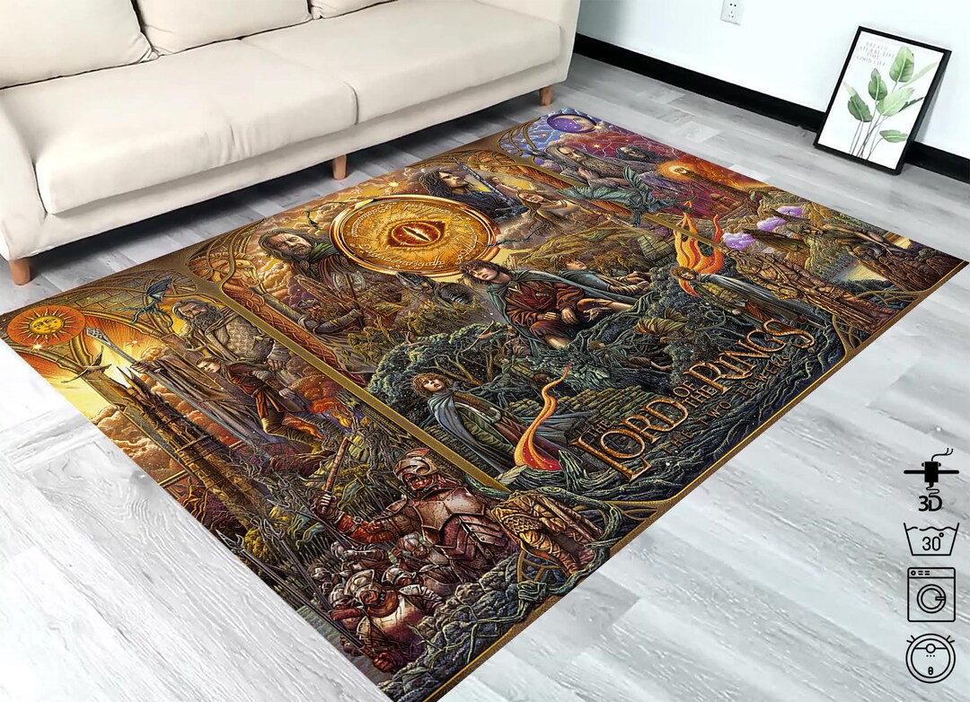 Lord of the Rings Rug, Lotr Rug, Bestselling Novel Rug, Kid Rug ...
