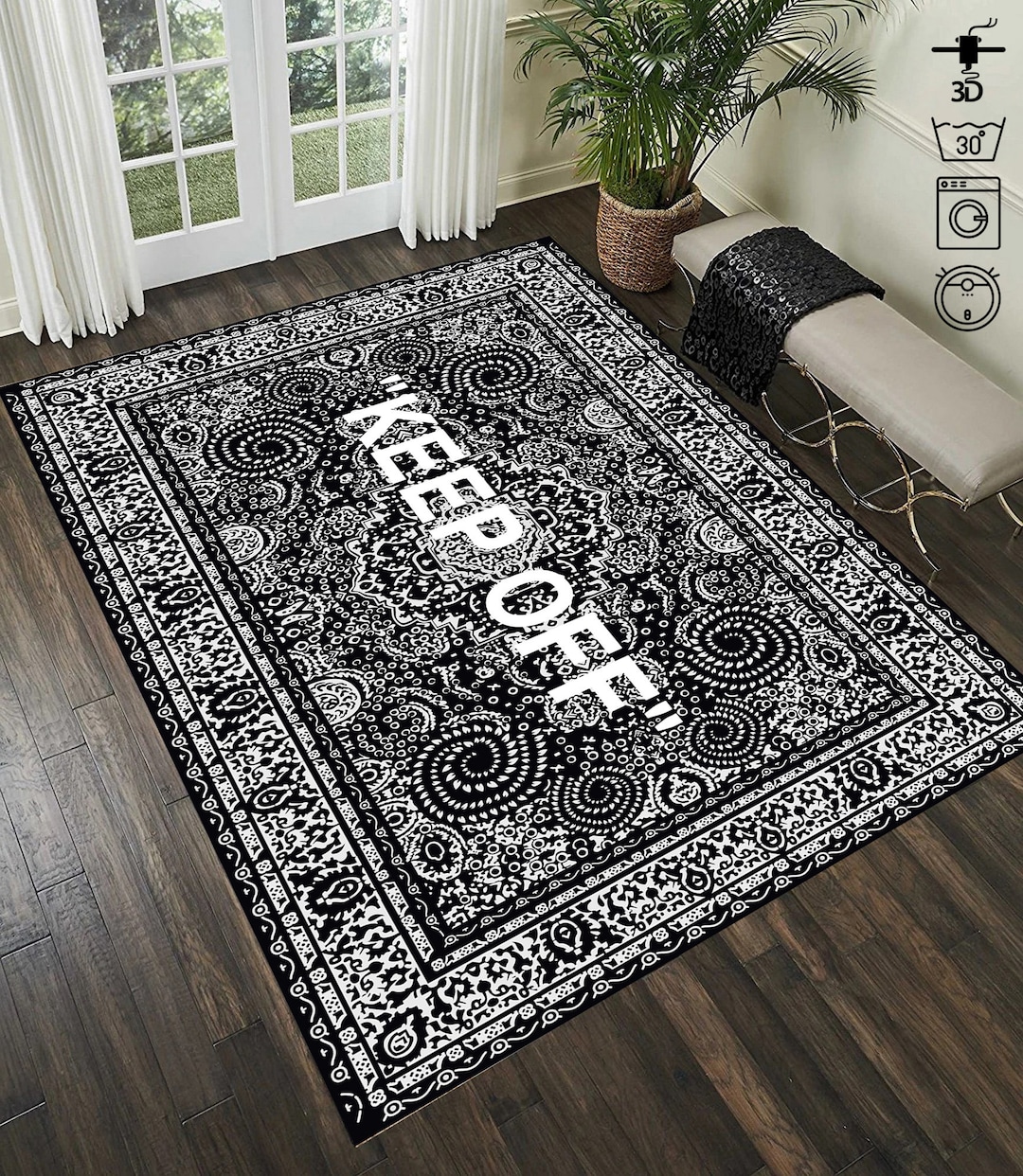 Keep off Rug, Keep off Carpet, Dark Grey Rug,modern Room Rug,home Decor ...