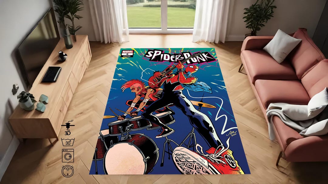 Spider Man Rug,spider-punk Rock,punk Rock Decor,spider Carpet,heavy ...