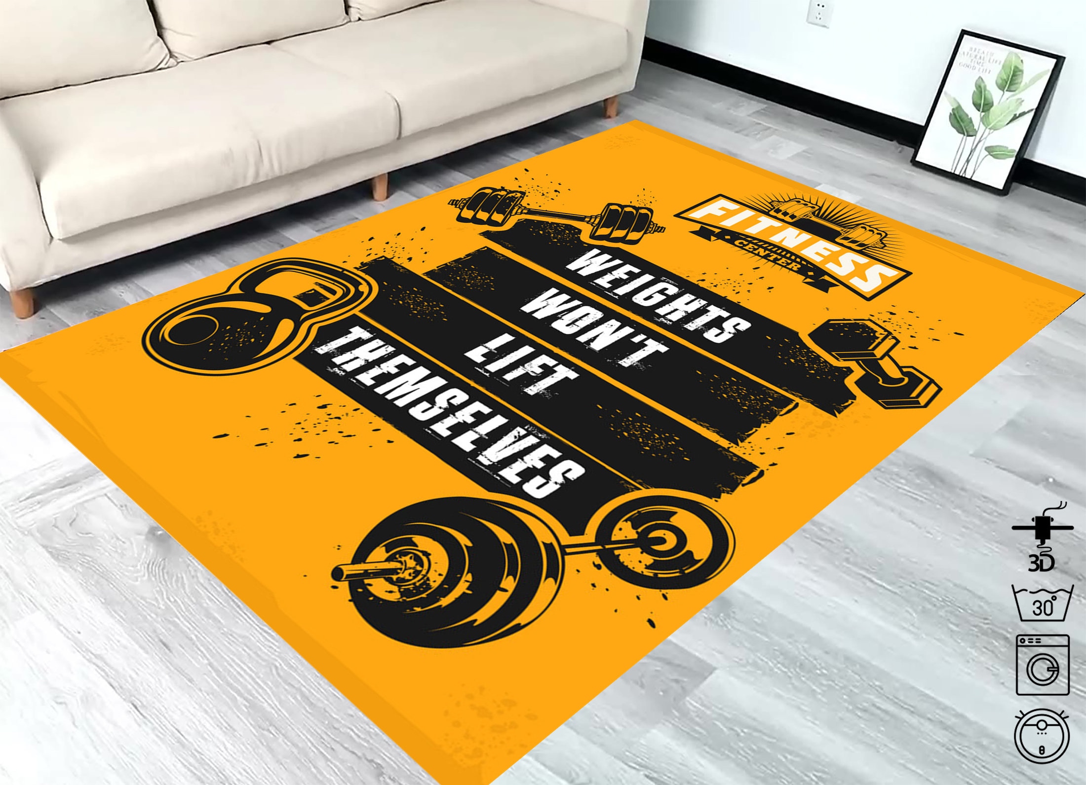 Gym Rug: Bodybuilding Fitness Patterned Carpet, Custom Made - Etsy