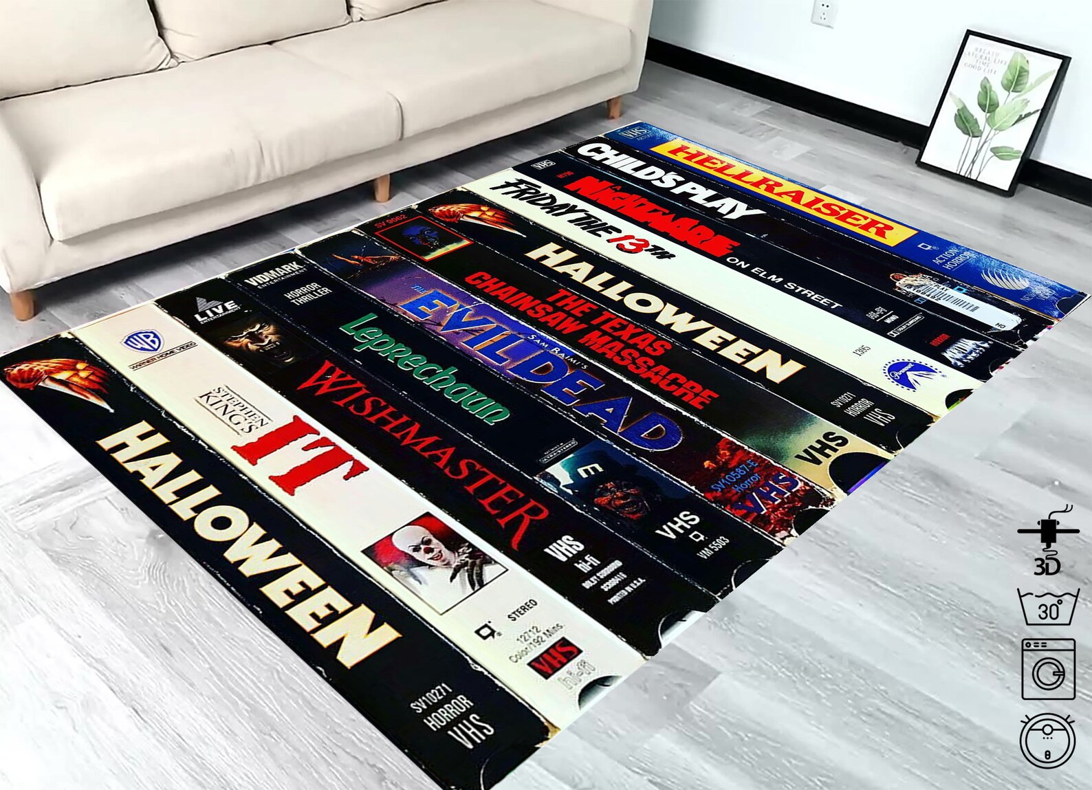 Retro Movies, VHS Films, Horror, Movie Rug, Home Decor Rug, Popular Rug ...
