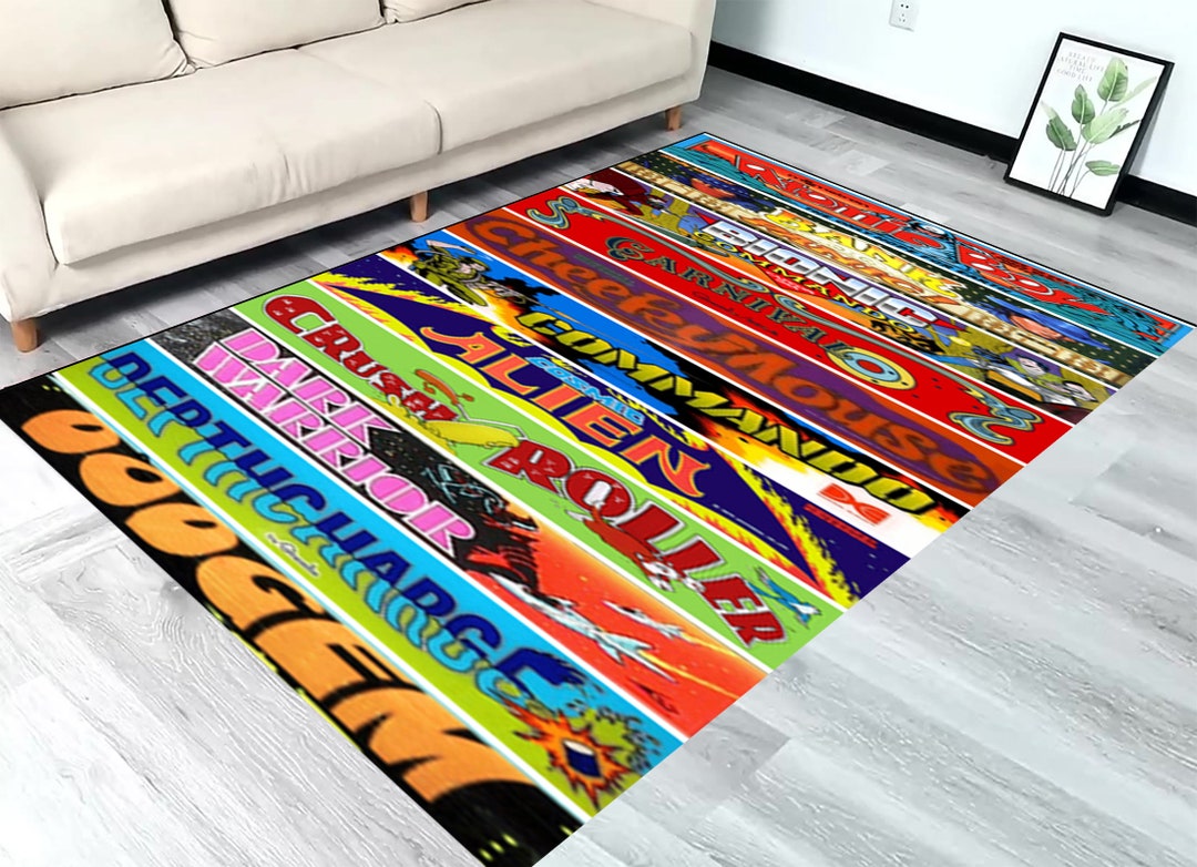 Video Game 80s Retro Classic Game Rug, Decorative Rug, Area Rug, Rug ...