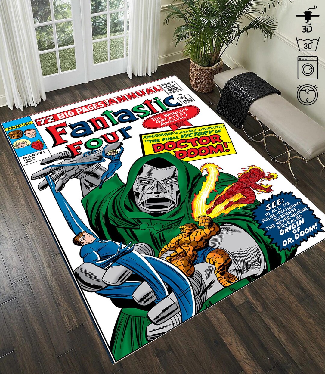 Fantastic Rug, Cartoon Rug, Comic Cover-comics-magazine Cover-comic ...