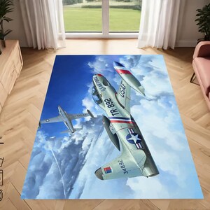 Air Force, War Plane Rug, Plane Art,blue Sky & Plane, Military Aircraft ...