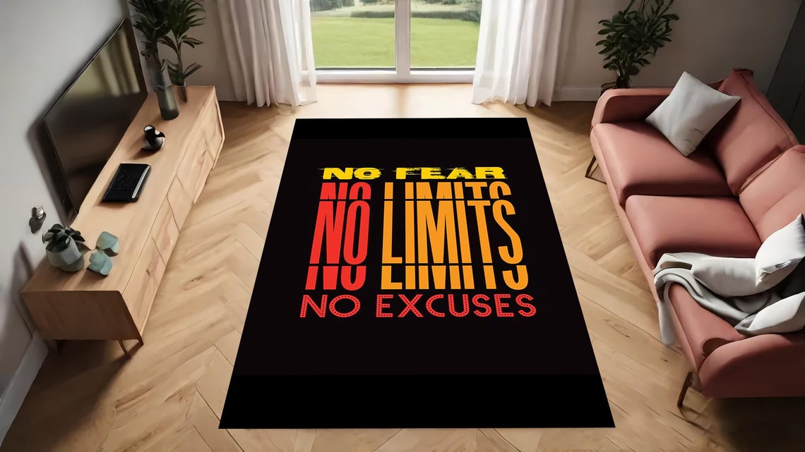 Daily Sports Exercise Patterned Rug, Gym Club ,train Hard Gym Rug ...