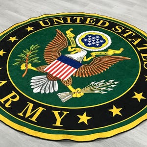 American Eagle Round Rug: US Military Emblem Office Decor - Etsy