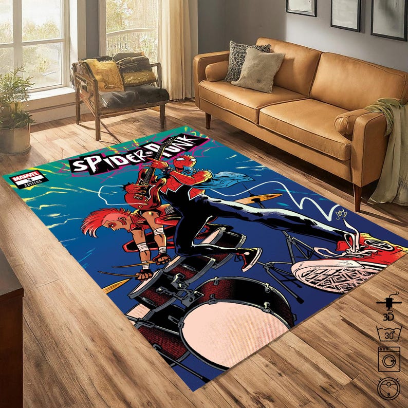 Spider Man Rug,spider-punk Rock,punk Rock Decor,spider Carpet,heavy ...