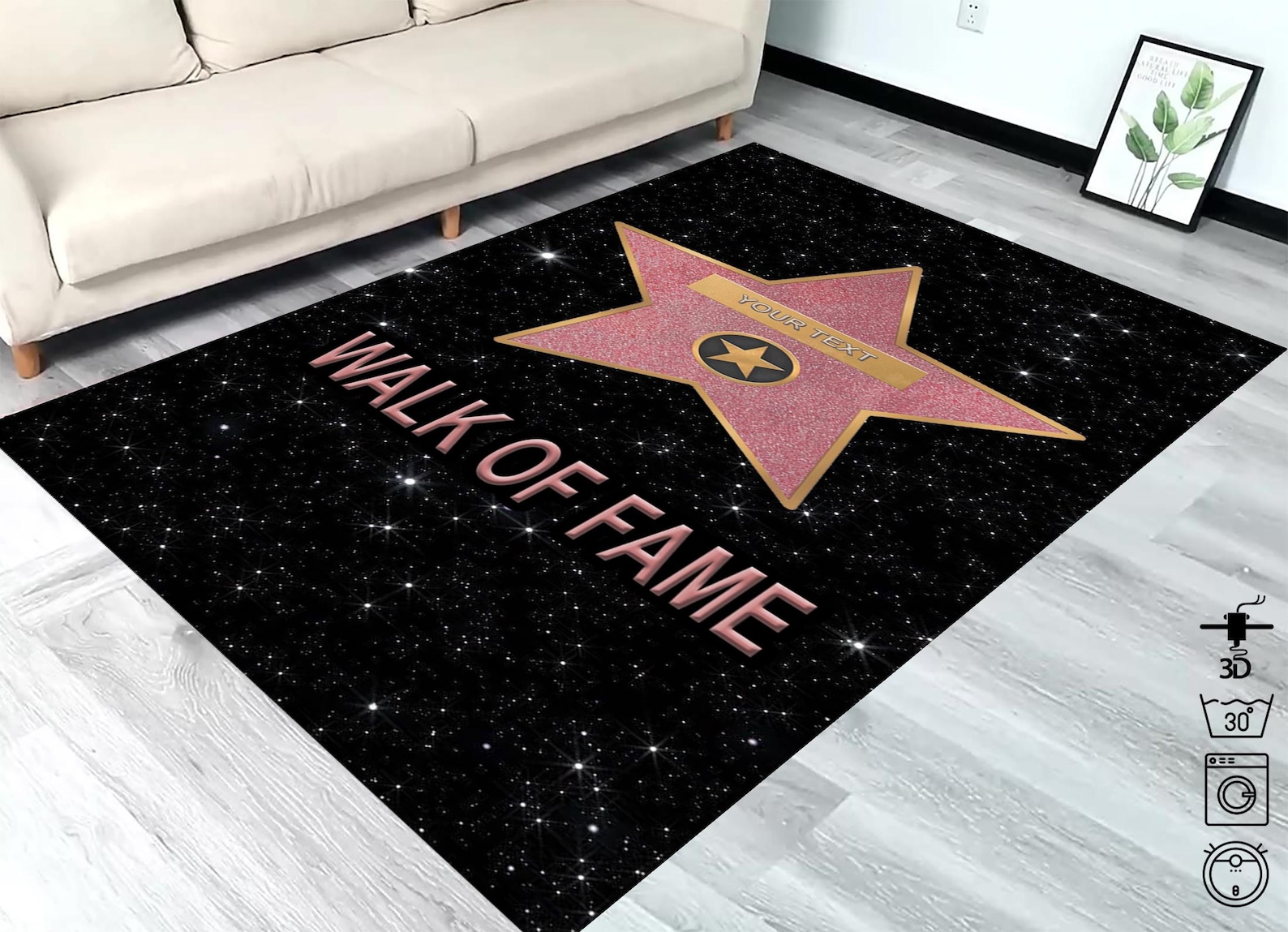 Custom Hollywood Walk of Fame Rug: Personalized Star Carpet - Etsy