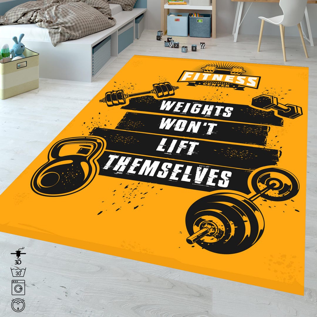 Gym Rug: Bodybuilding Fitness Patterned Carpet, Custom Made - Etsy