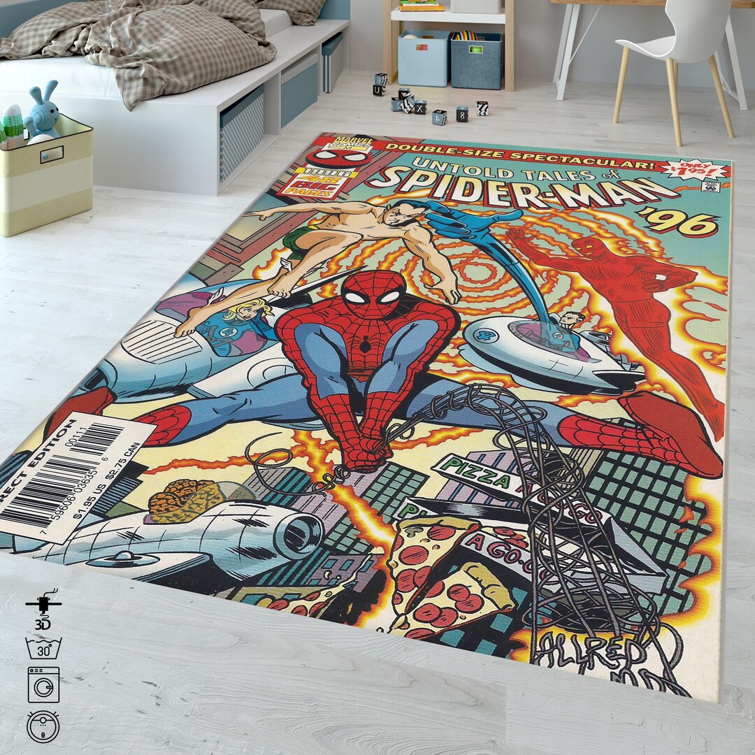Spiderman Magazine Cover Rug, Amazing Spider-man Rug,comic Rug ...